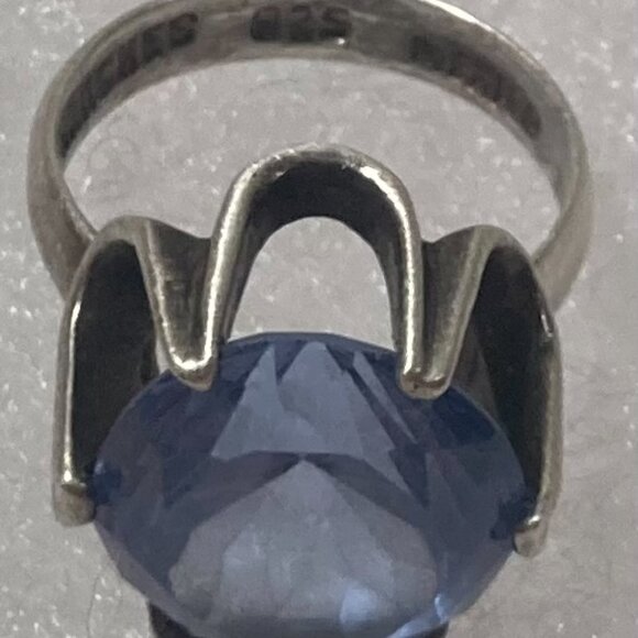 Jewelry | Vintage Sterling Silver Ring Nice Big Baby Blue Stone Design ...